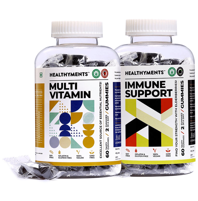 Buy Healthyments Immunity Booster Combo Pack of Multivitamin Gummies ...